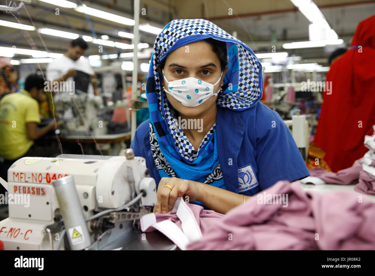 Female workers in a Sewing Section of a ready-made garment factory in ...