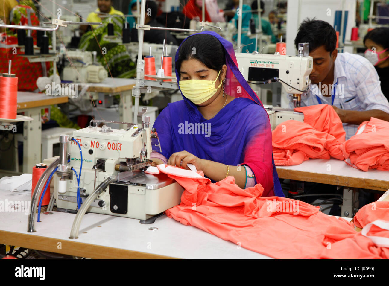 Female workers in a Sewing Section of a ready-made garment factory in ...
