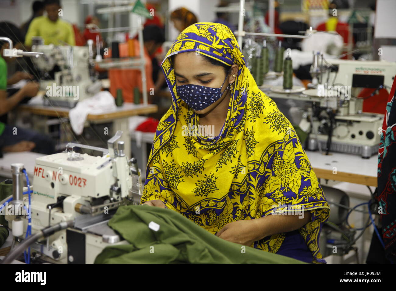 Female workers in a Sewing Section of a ready-made garment factory in ...
