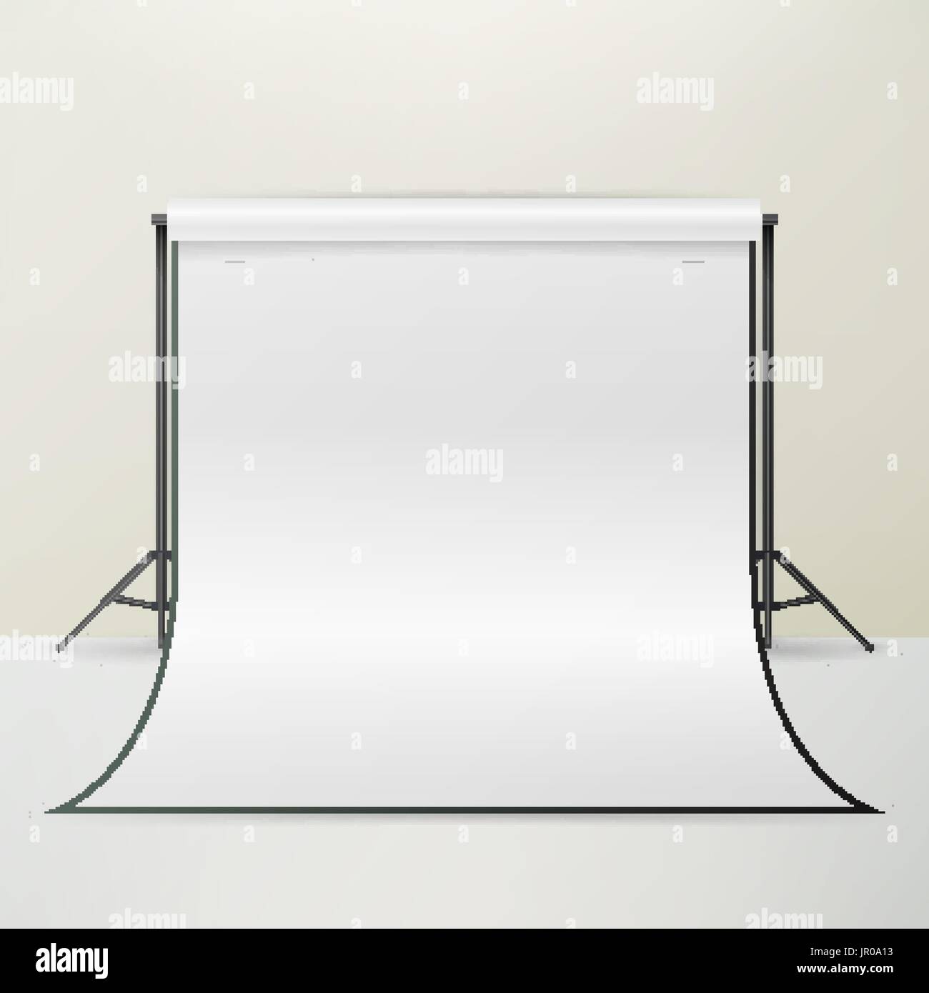 White Photo Studio Vector. Realistic Photographer Studio Interior ...