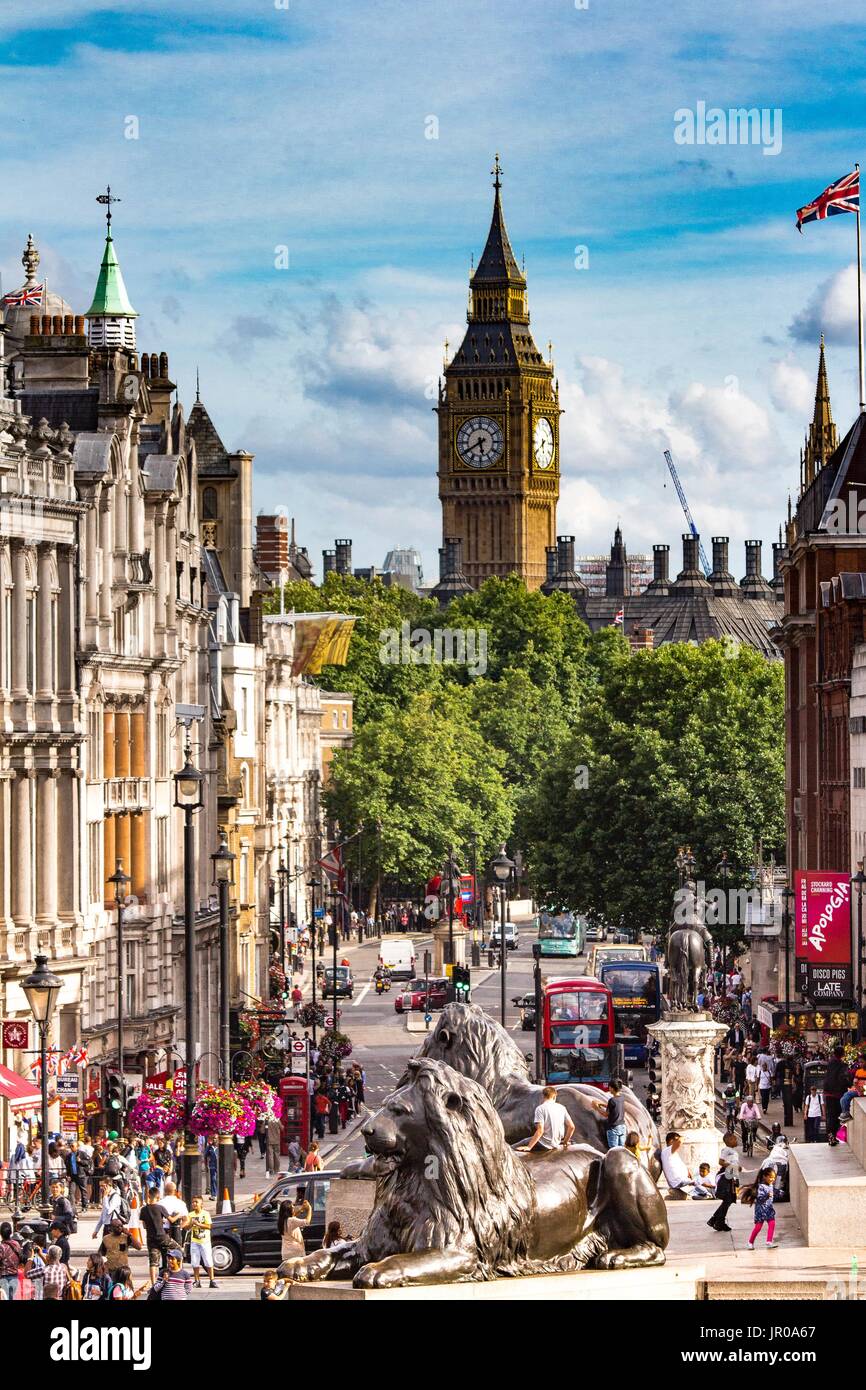 View of Whitehall from the steps of the National Gallery Stock Photo ...