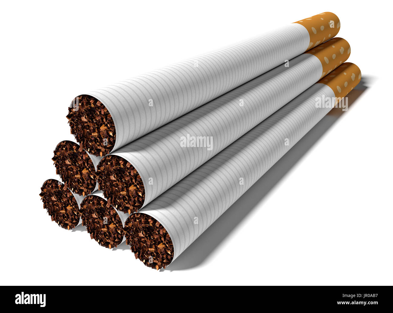cigarette with shadow isolated on white background Stock Photo - Alamy
