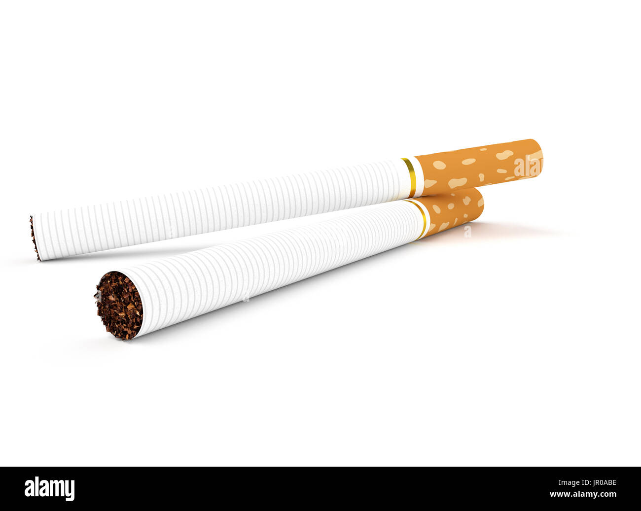 cigarette with shadow isolated on white background Stock Photo - Alamy