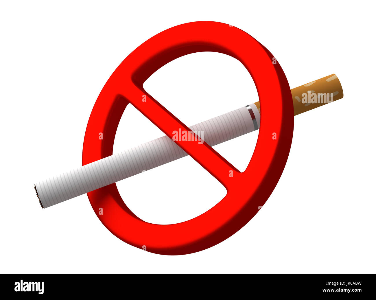 Stop sign with cigarette isolated on white background Stock Photo - Alamy