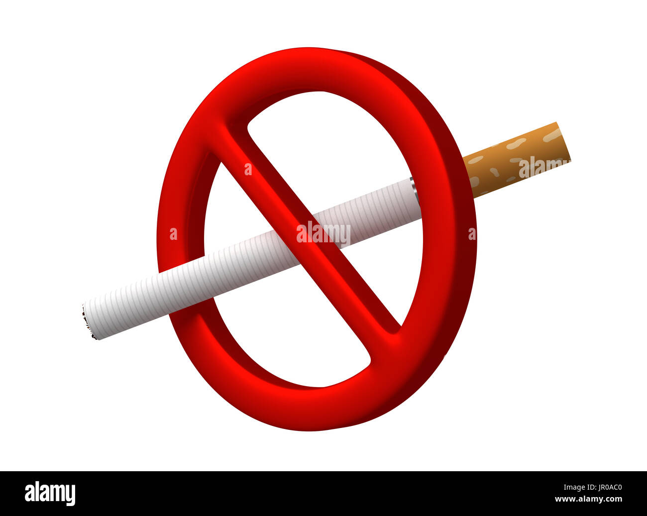 Stop sign with cigarette isolated on white background Stock Photo - Alamy