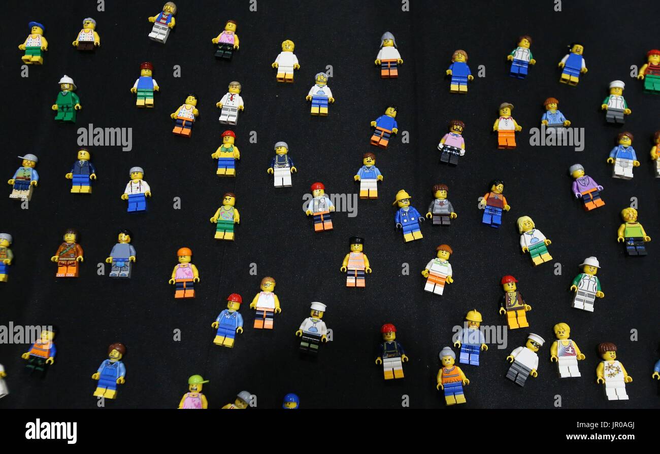 Lego Mini figures on display at the BRICKLIVE event for Lego fans at ...