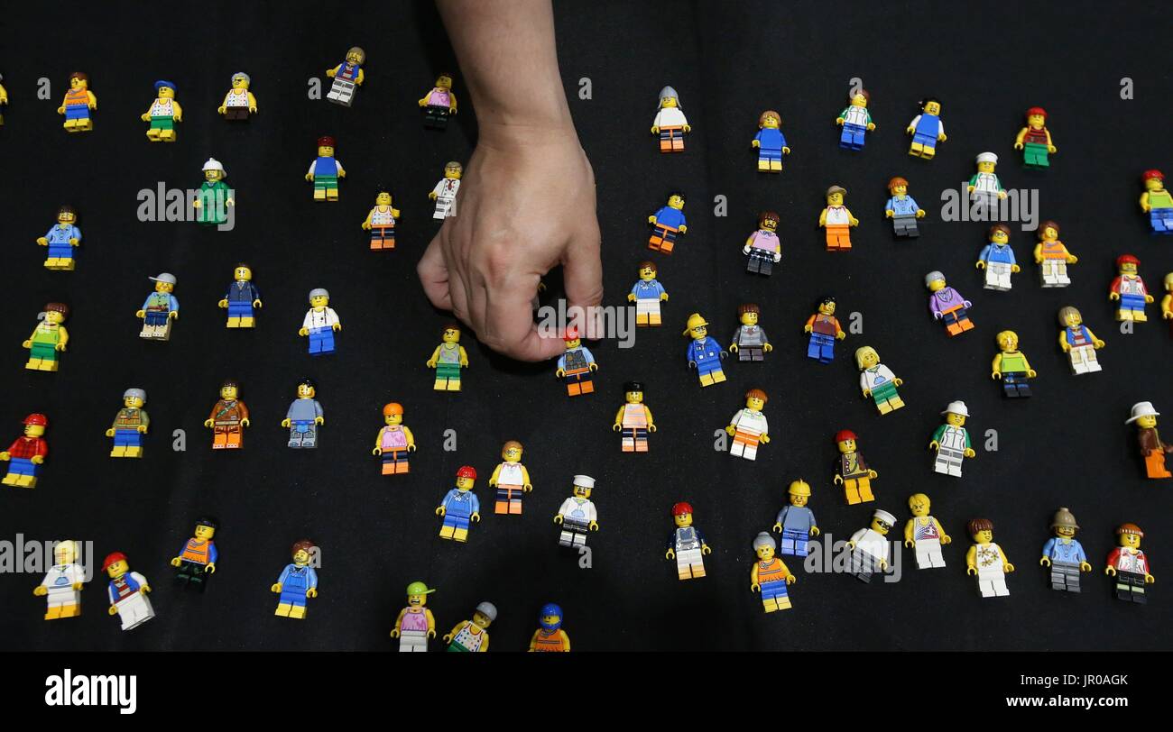 Lego Mini figures on display at the BRICKLIVE event for Lego fans at ...