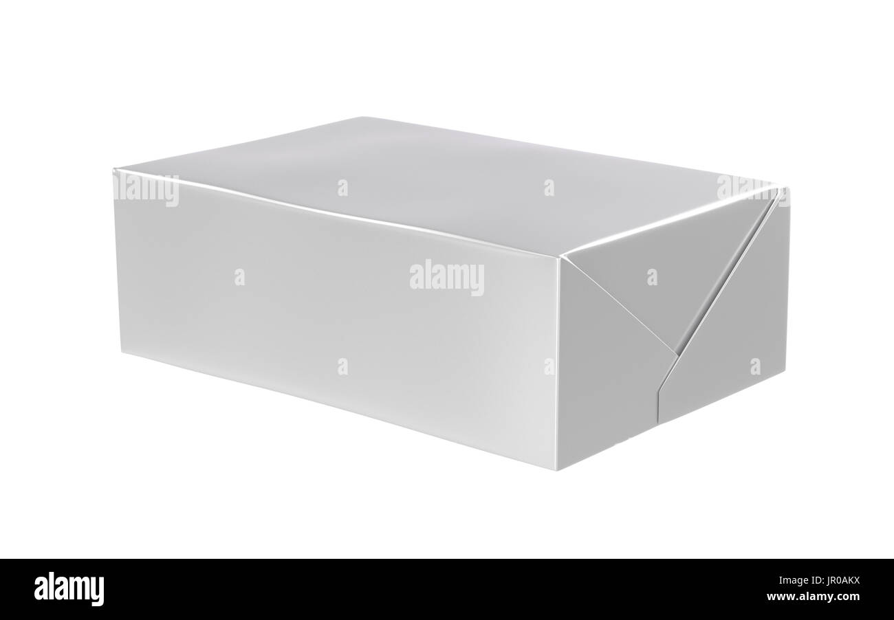 3D realistic render of isolated paper wrap box with shadow,(butter ...