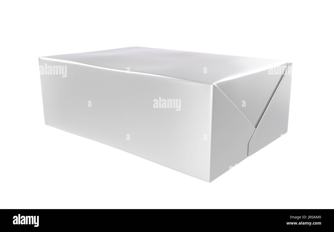 3D realistic render of isolated paper wrap box with shadow,(butter ...