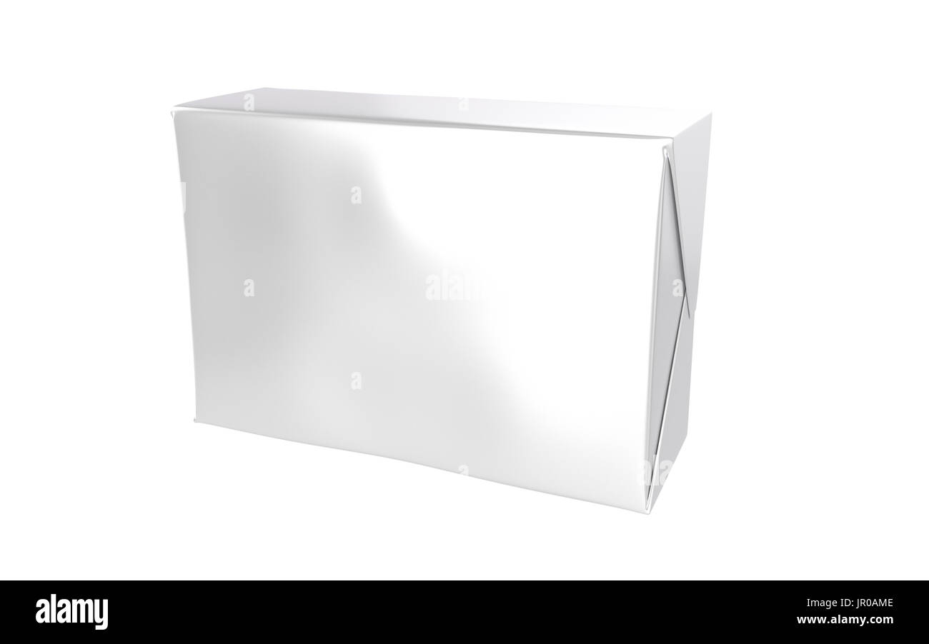 3D realistic render of isolated paper wrap box with shadow,(butter ...