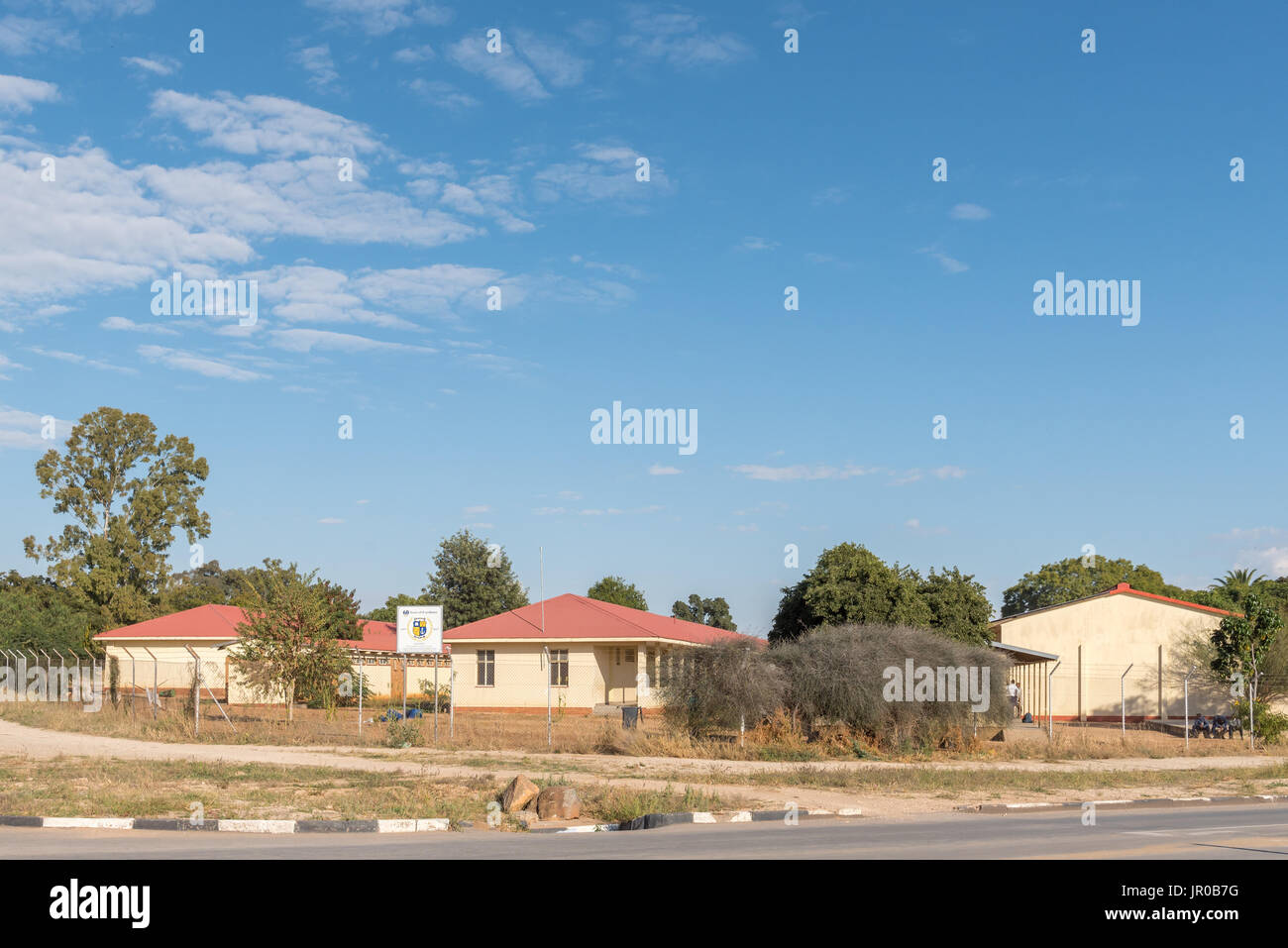 OTJIWARONGO, NAMIBIA - JUNE 20, 2017: A secondary school in Otjiwarongo ...