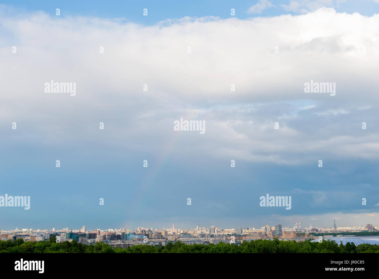 MOSCOW, RUSSIA - MAY 25, 2017: Beautiful and large sky with clouds and ...