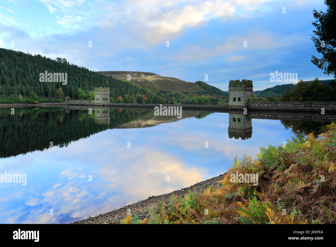 Autumn; Derwent reservoir; Derbyshire; Peak District National Park ...