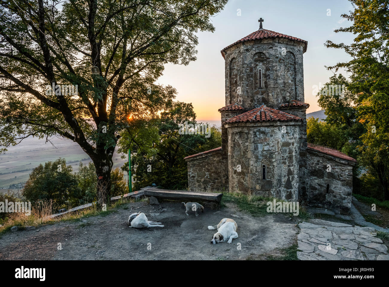 The Setting Sun Illuminates The Ancient Nekresi Monastery (6th Century ...