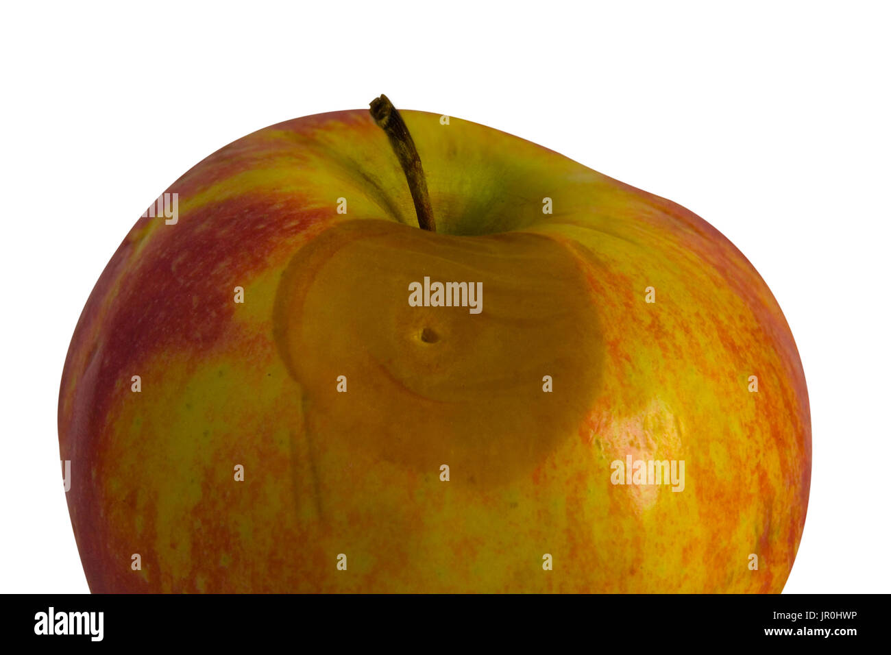 Spoiled food. Rotting apple on a white background Stock Photo - Alamy
