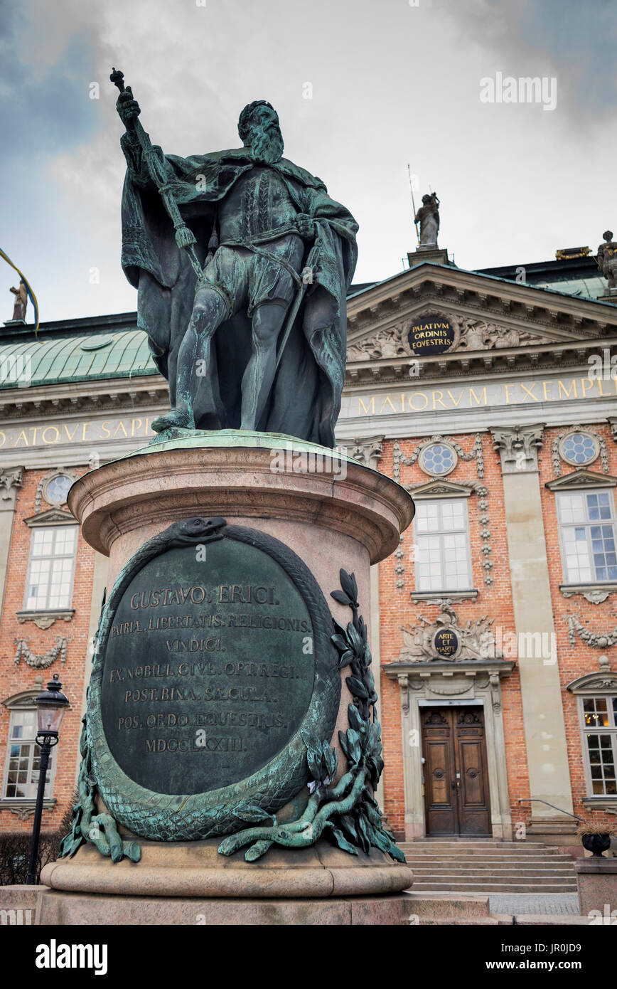 Statue Of Gustaf Eriksson Vasa In Front Of House Of Nobility; Stockholm ...