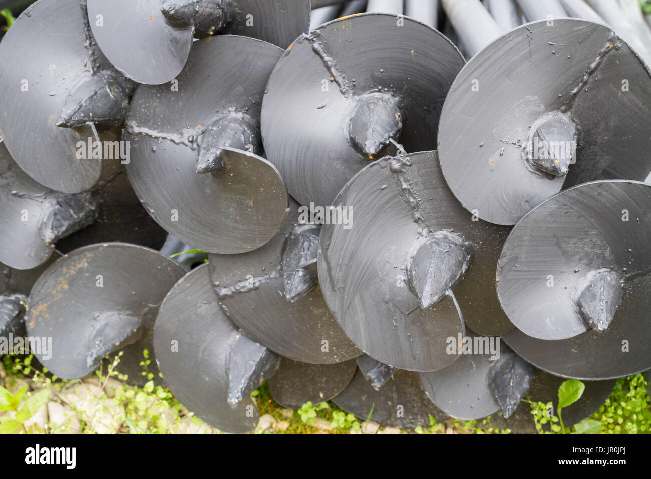 Construction material piles for building foundations for houses Stock ...