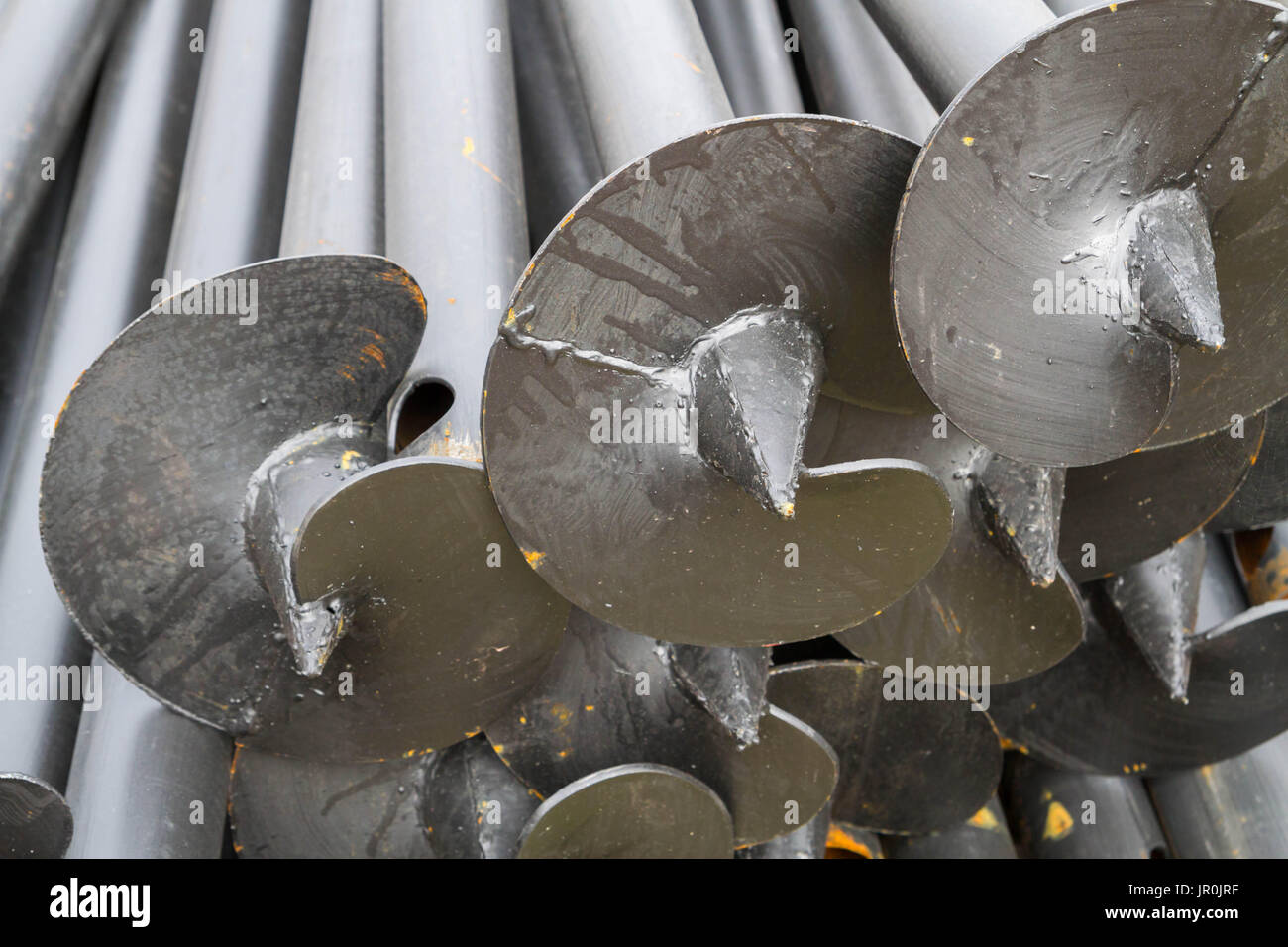 Construction material piles for building foundations for houses Stock ...