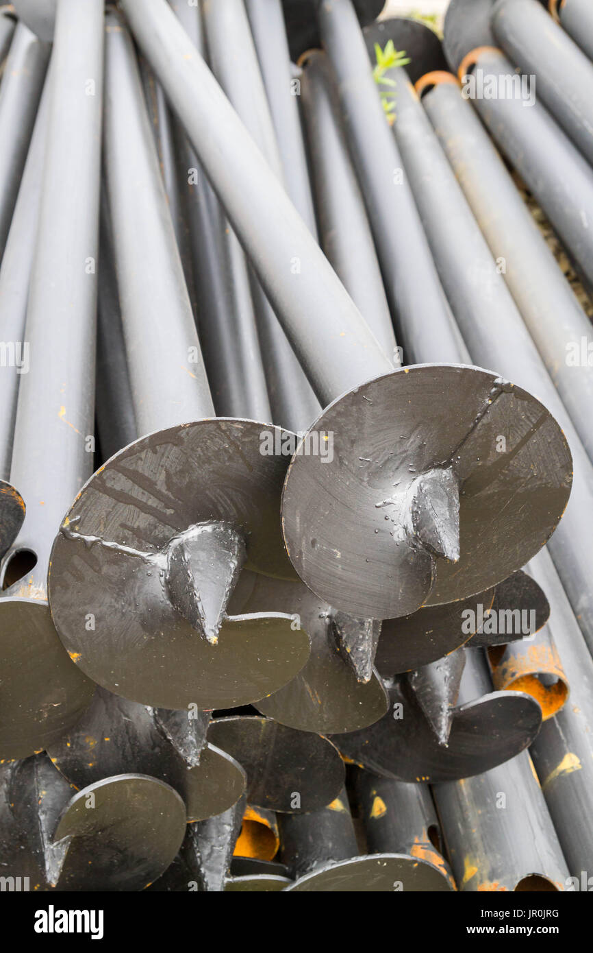 Construction material piles for building foundations for houses Stock ...