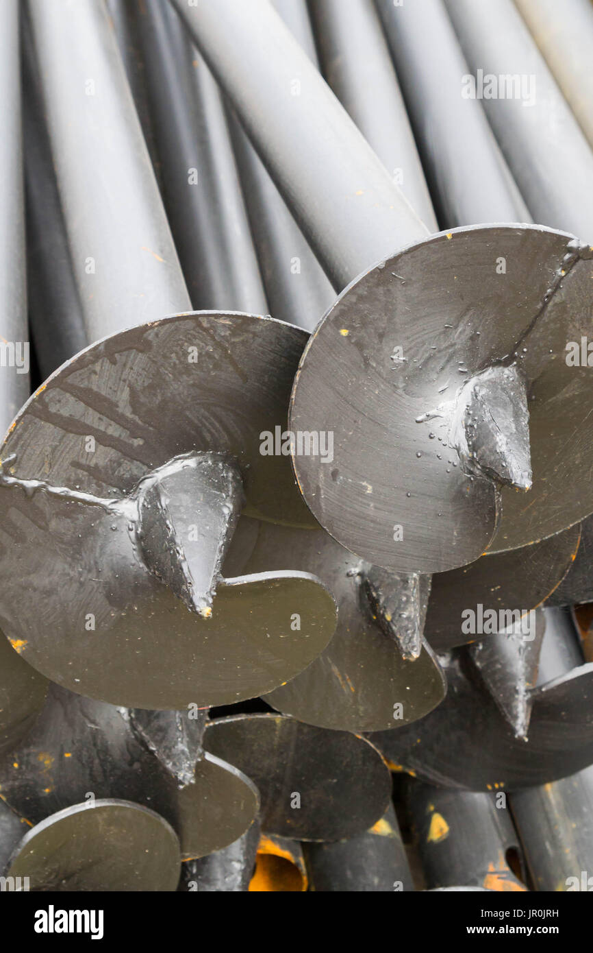 Construction material piles for building foundations for houses Stock ...