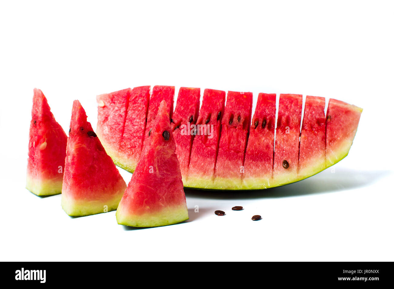 Watermelon fruit slice isolated on white background Stock Photo - Alamy