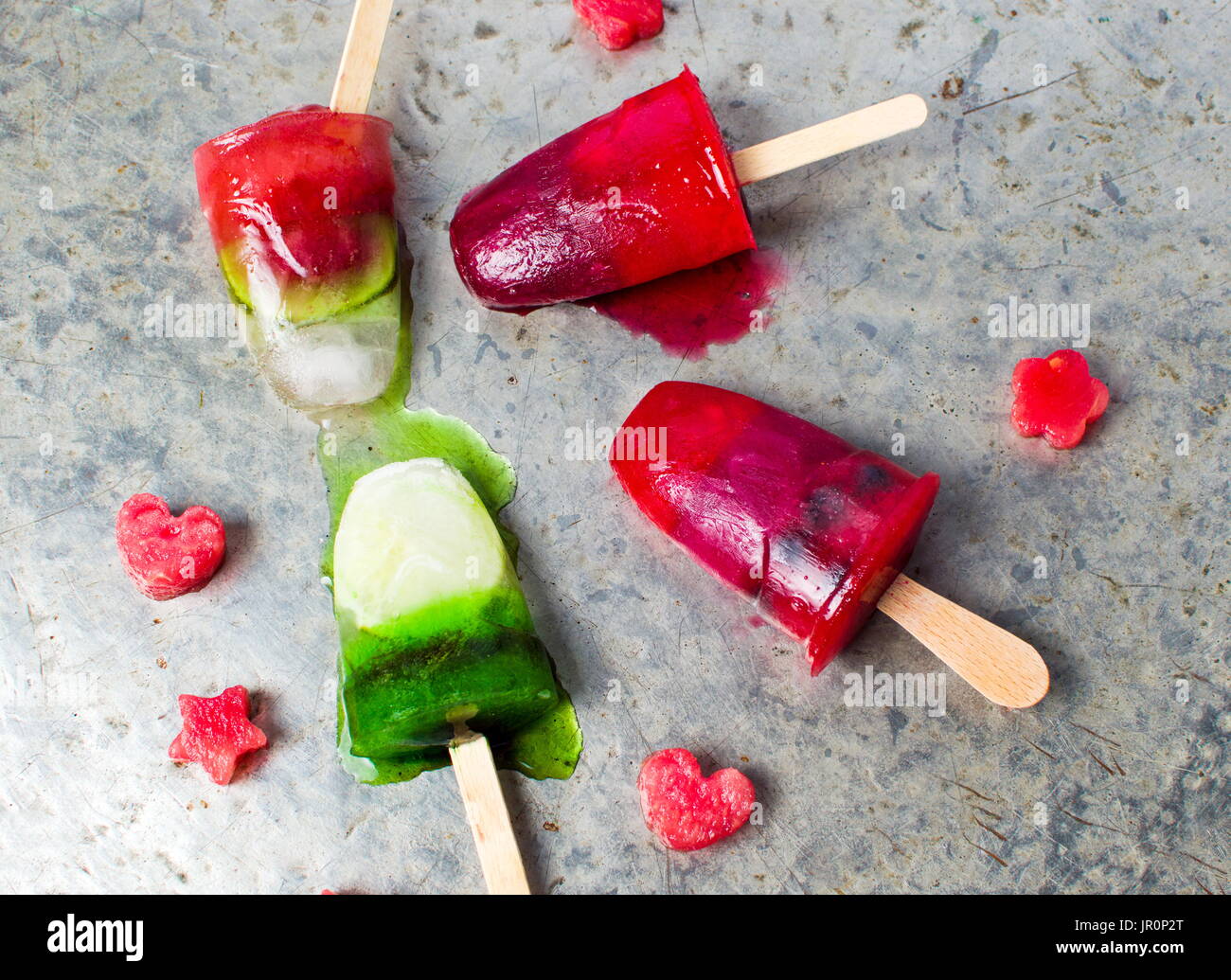 Refreshing frozen fruit popsicles hi-res stock photography and images ...