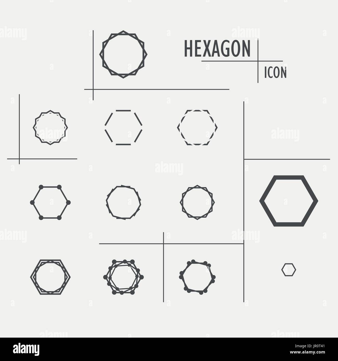 Set black vector character of hexagons eps10 Stock Vector Image & Art ...