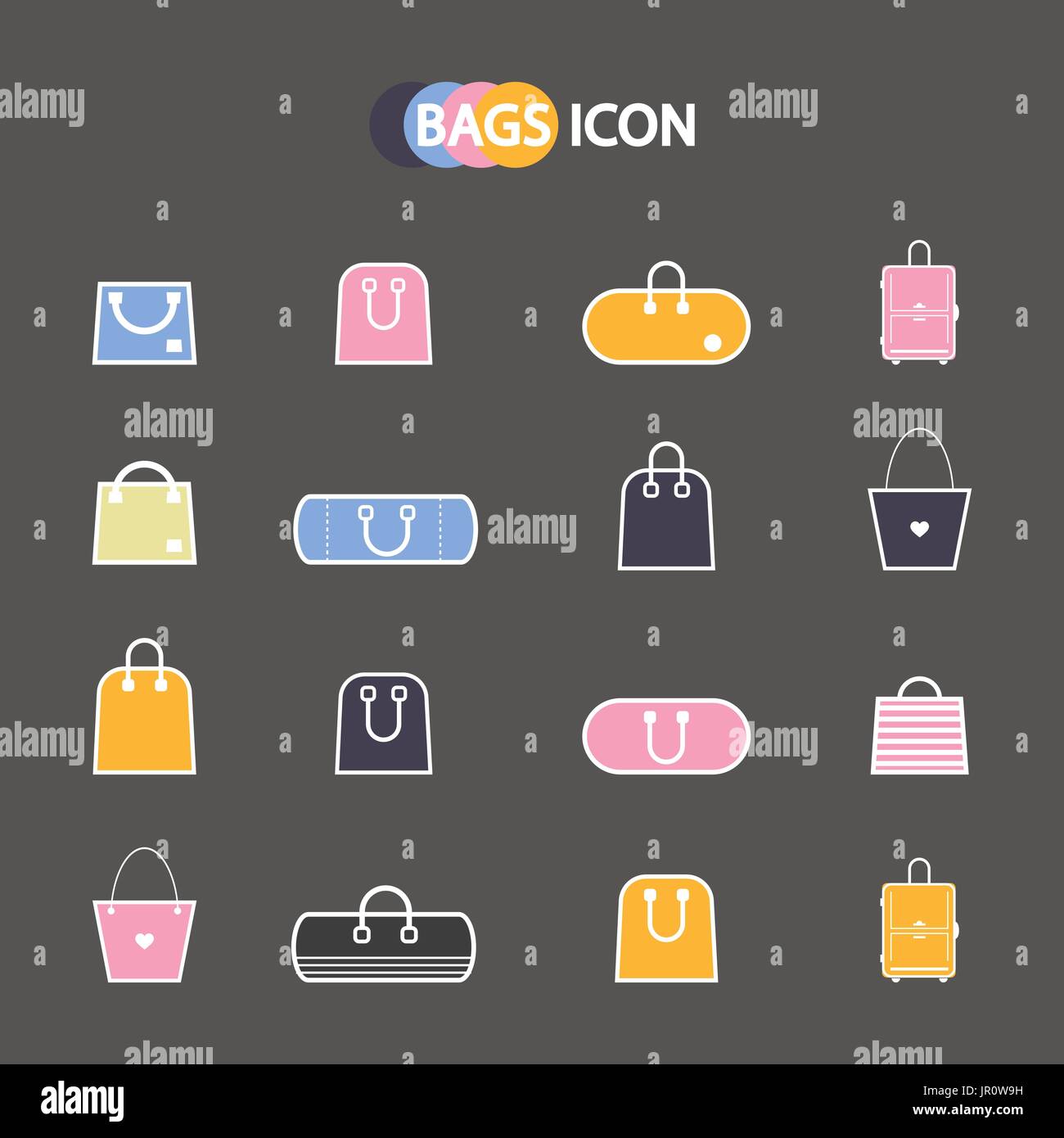 Set of simple vector icons bags Stock Vector Image & Art - Alamy