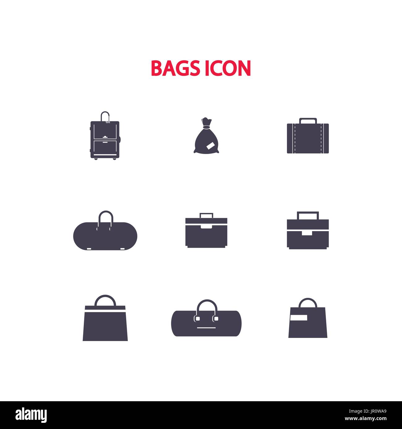 Set of simple vector icons bags Stock Vector Image & Art - Alamy