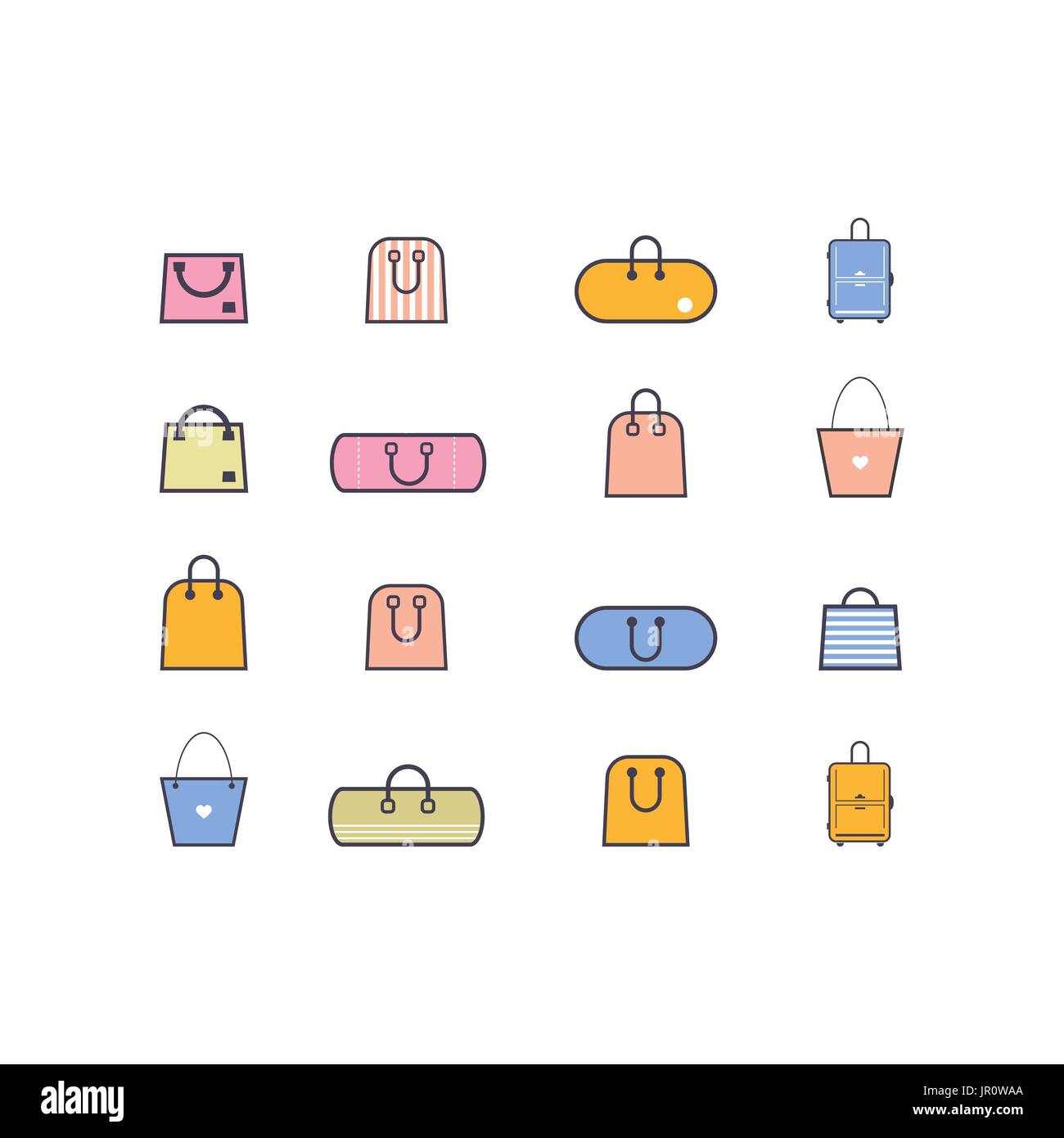 Set of simple vector icons bags Stock Vector Image & Art - Alamy