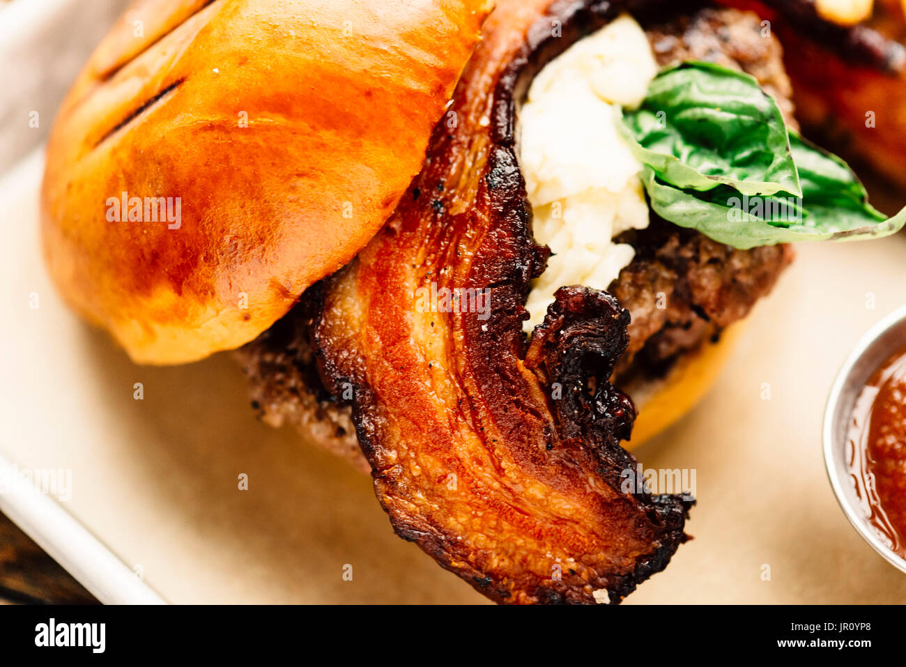 royal brie & bacon burger Stock Photo - Alamy