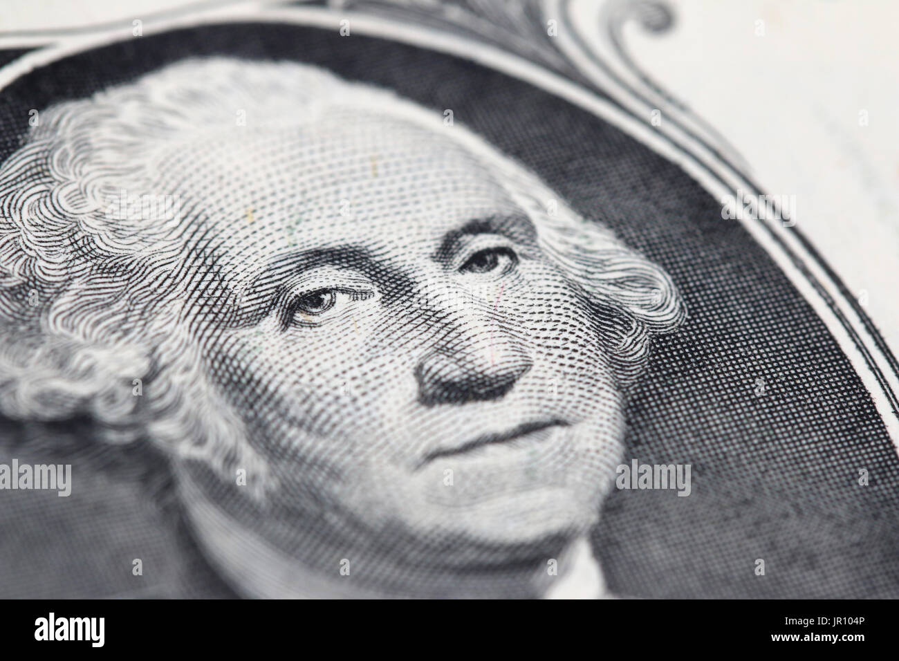 George Washington on a One Dollar Bill Stock Photo - Alamy
