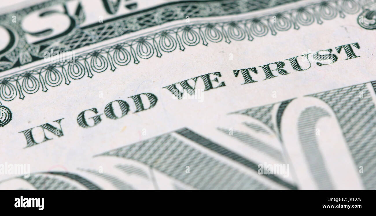 "In God We Trust" on a One Dollar Bill Stock Photo - Alamy