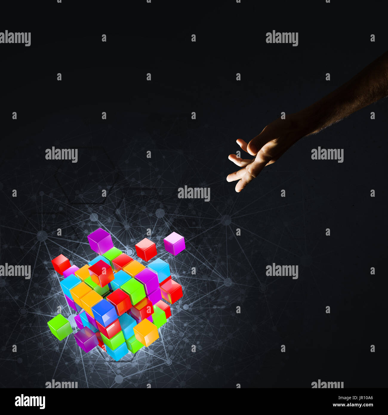 Idea of new technologies and integration presented by cube figure Stock ...