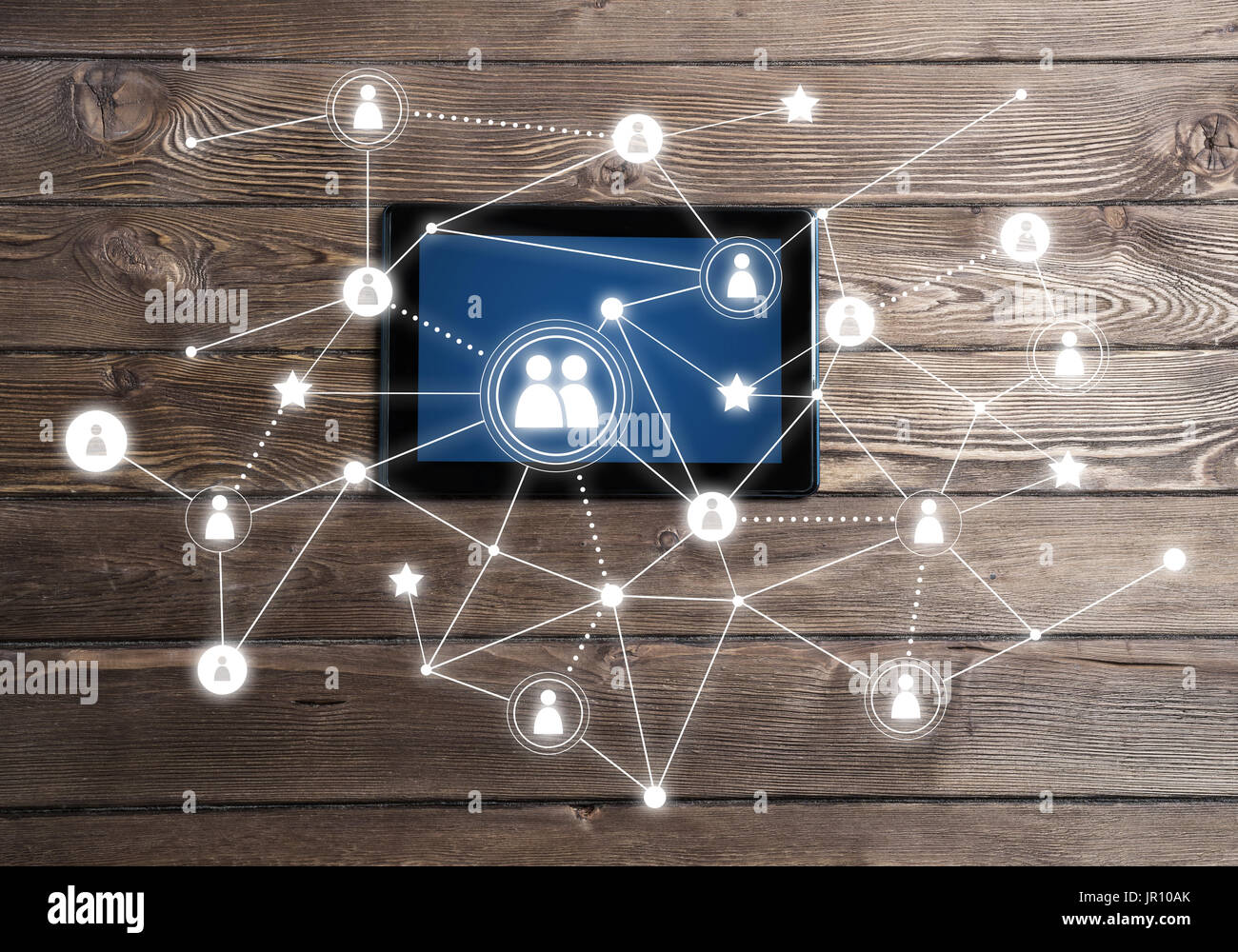 Concept of social communication and networking with social connection ...