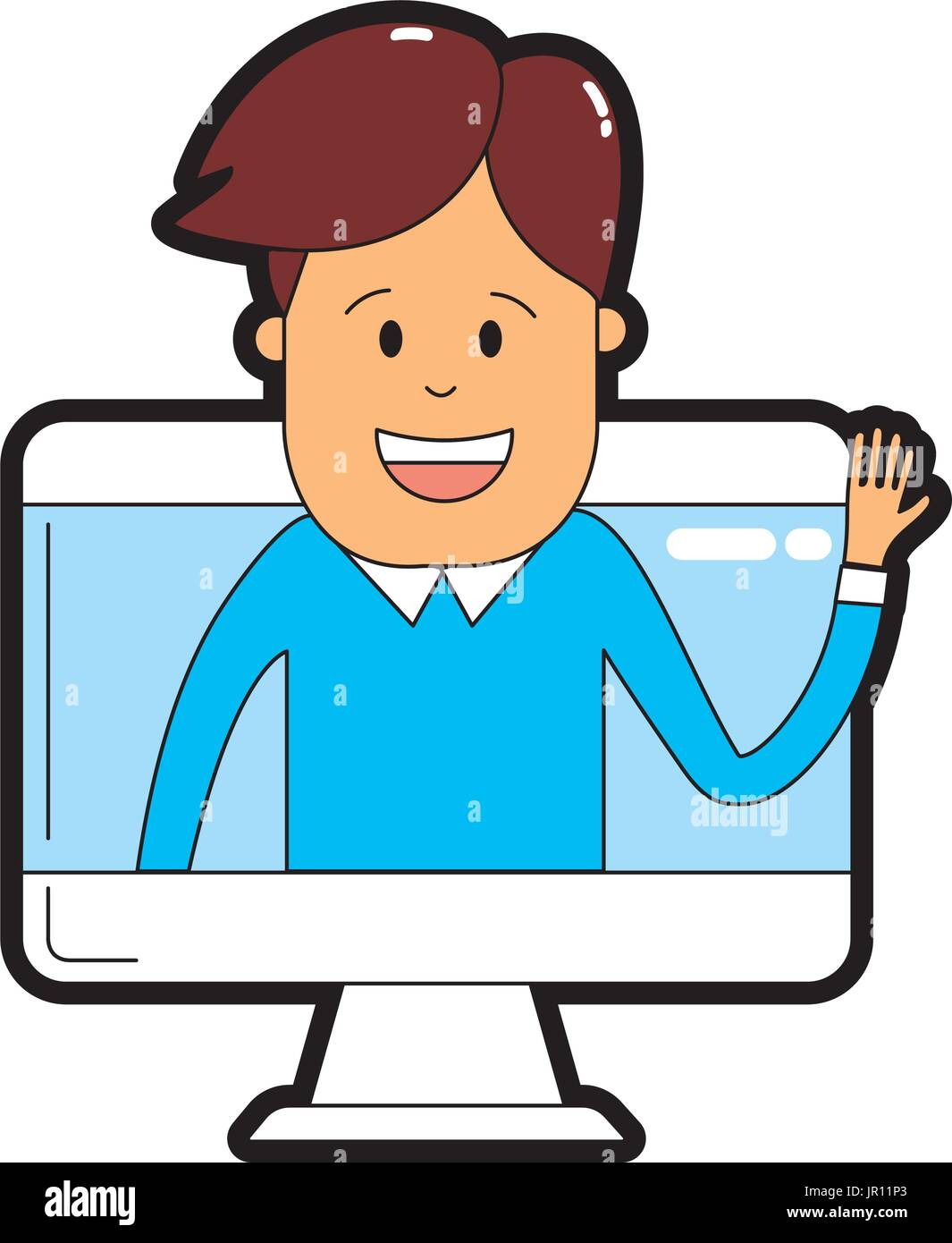 technology computer with man inside Stock Vector Image & Art - Alamy