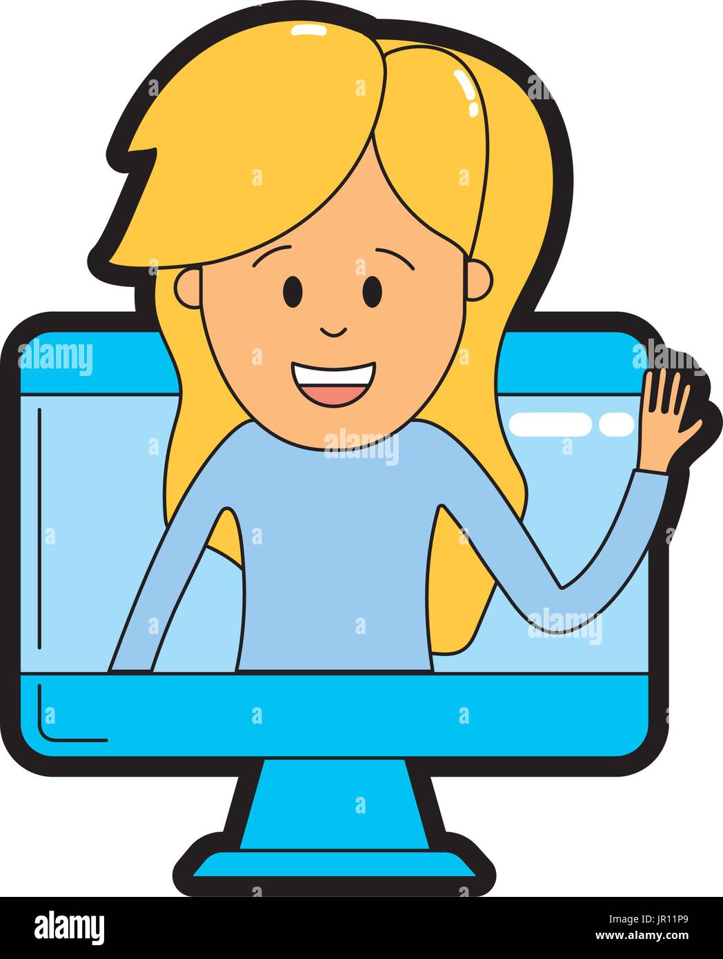 technology computer with woman inside Stock Vector Image & Art - Alamy