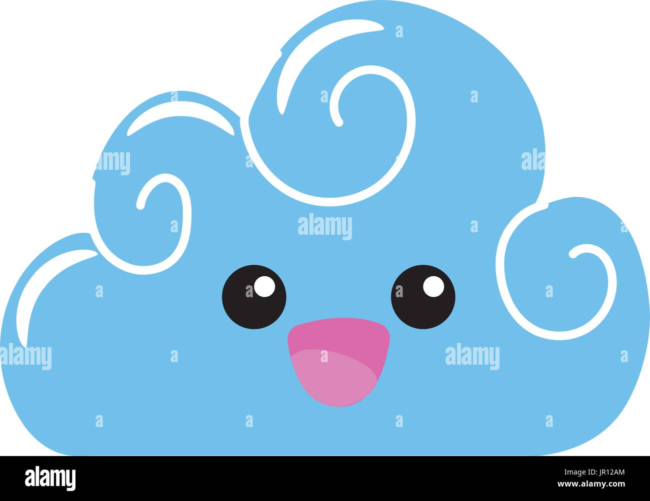 kawaii cute happy cloud weather Stock Vector Image & Art - Alamy