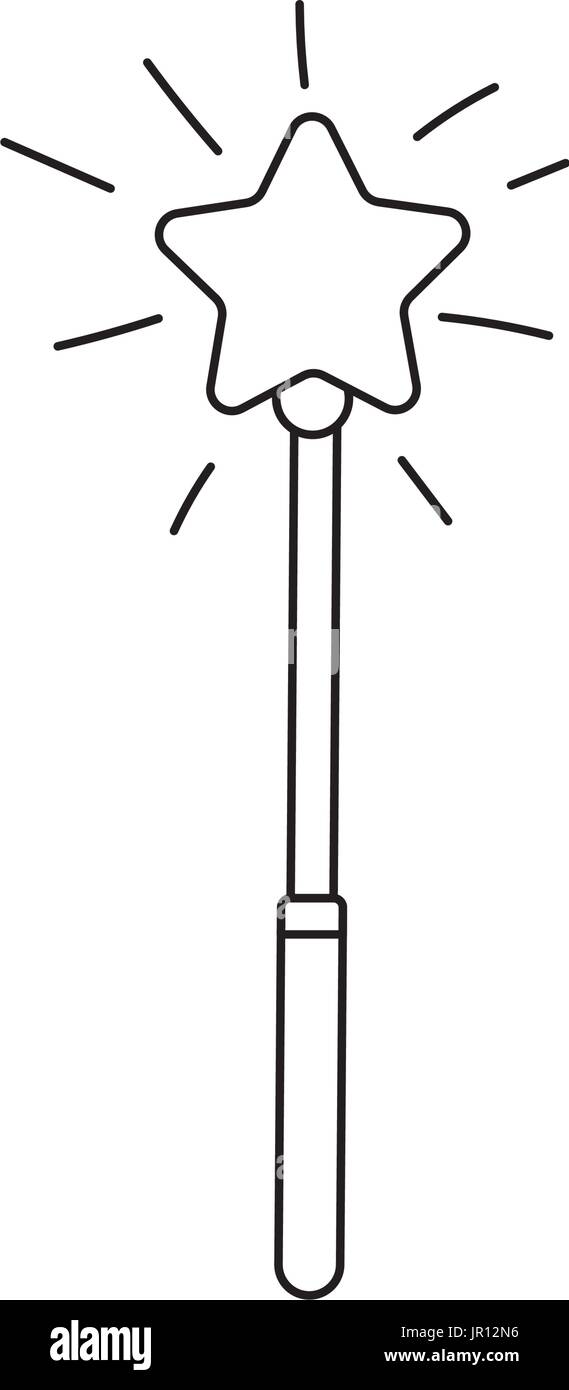 line star magic wand design and wizard symbol Stock Vector Image & Art ...