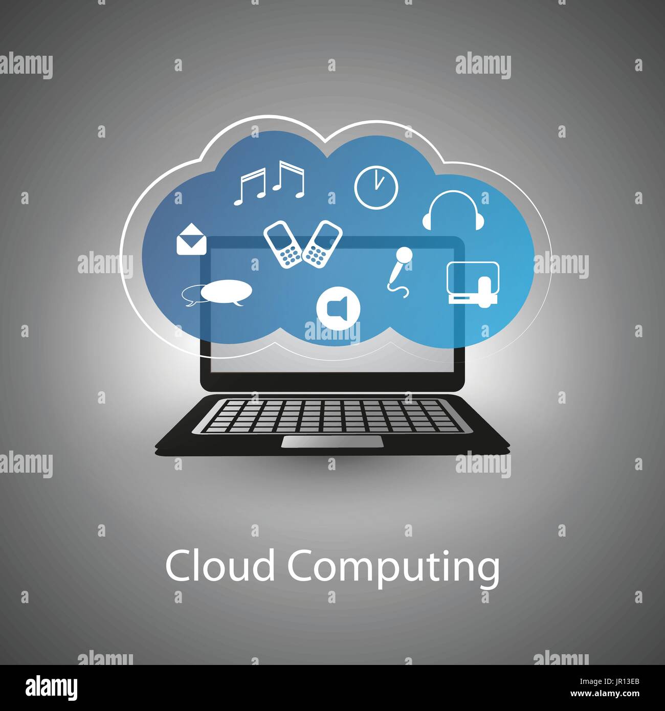 Everything Connected to the Cloud - Grey Cloud Computing Concept Design ...