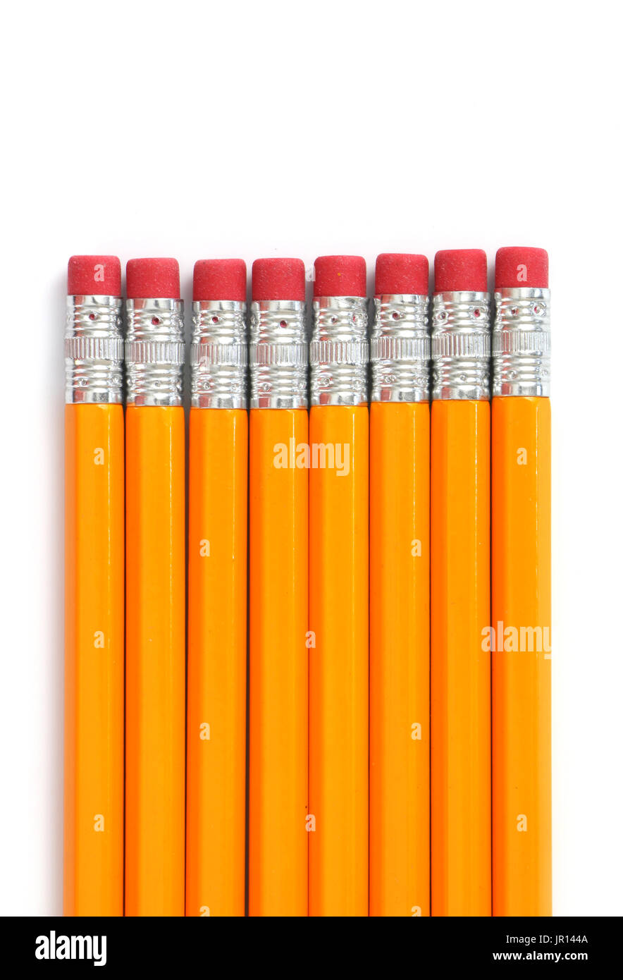 Yellow wooden number two pencils on a white background Stock Photo - Alamy