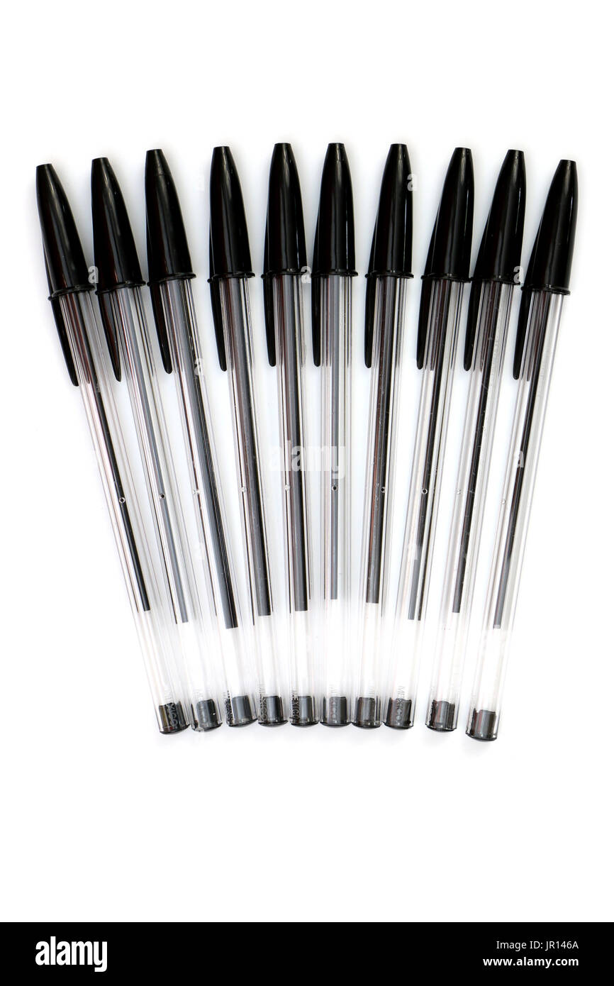 Ball point pens isolated on a white background Stock Photo - Alamy