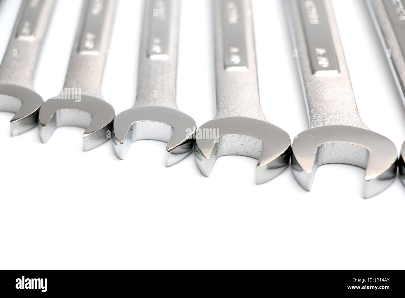 A Set of Metric Wrenches on a White Background Stock Photo - Alamy