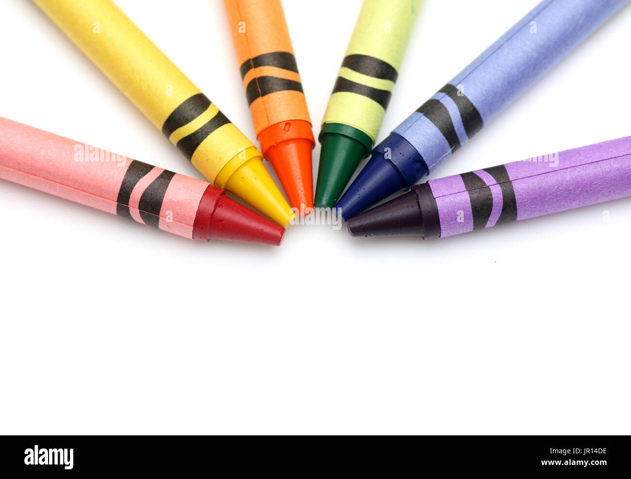 Children's crayons isolated on a white background Stock Photo - Alamy