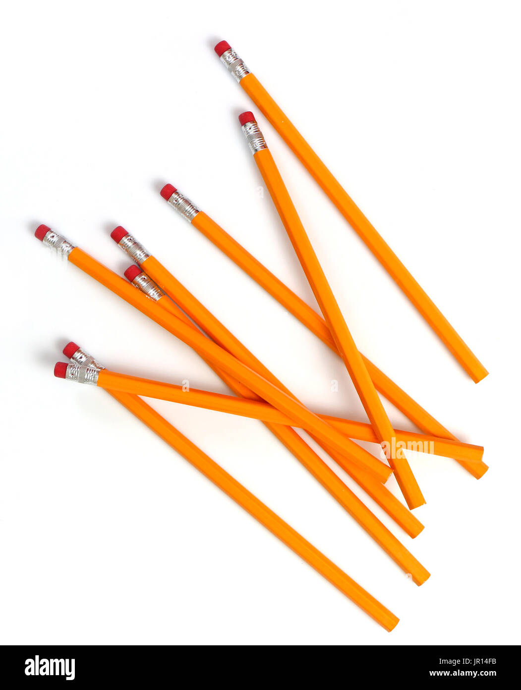 Yellow wooden number two pencils on a white background Stock Photo - Alamy