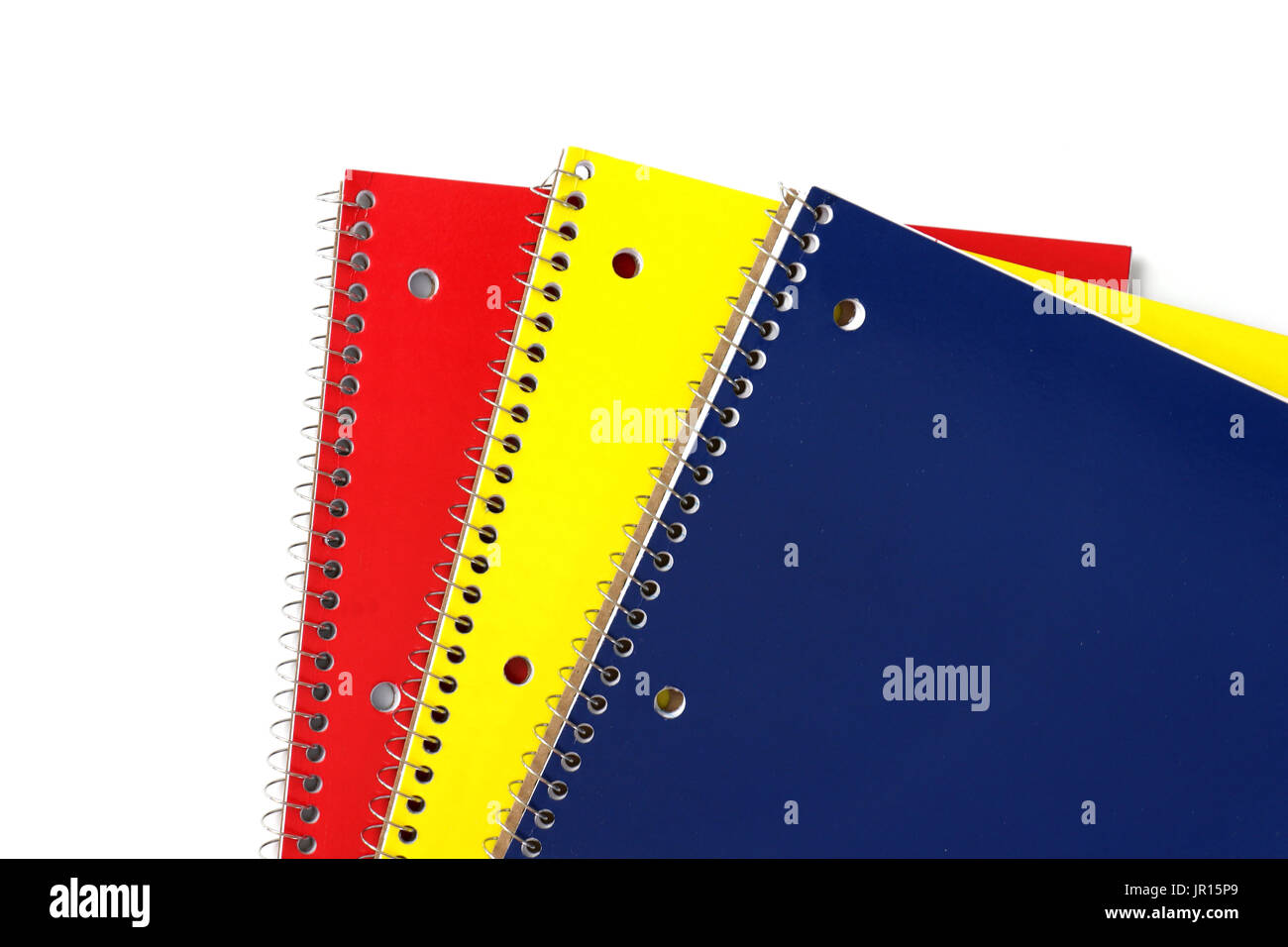 Spiral Notebooks in a stack on a white background Stock Photo - Alamy