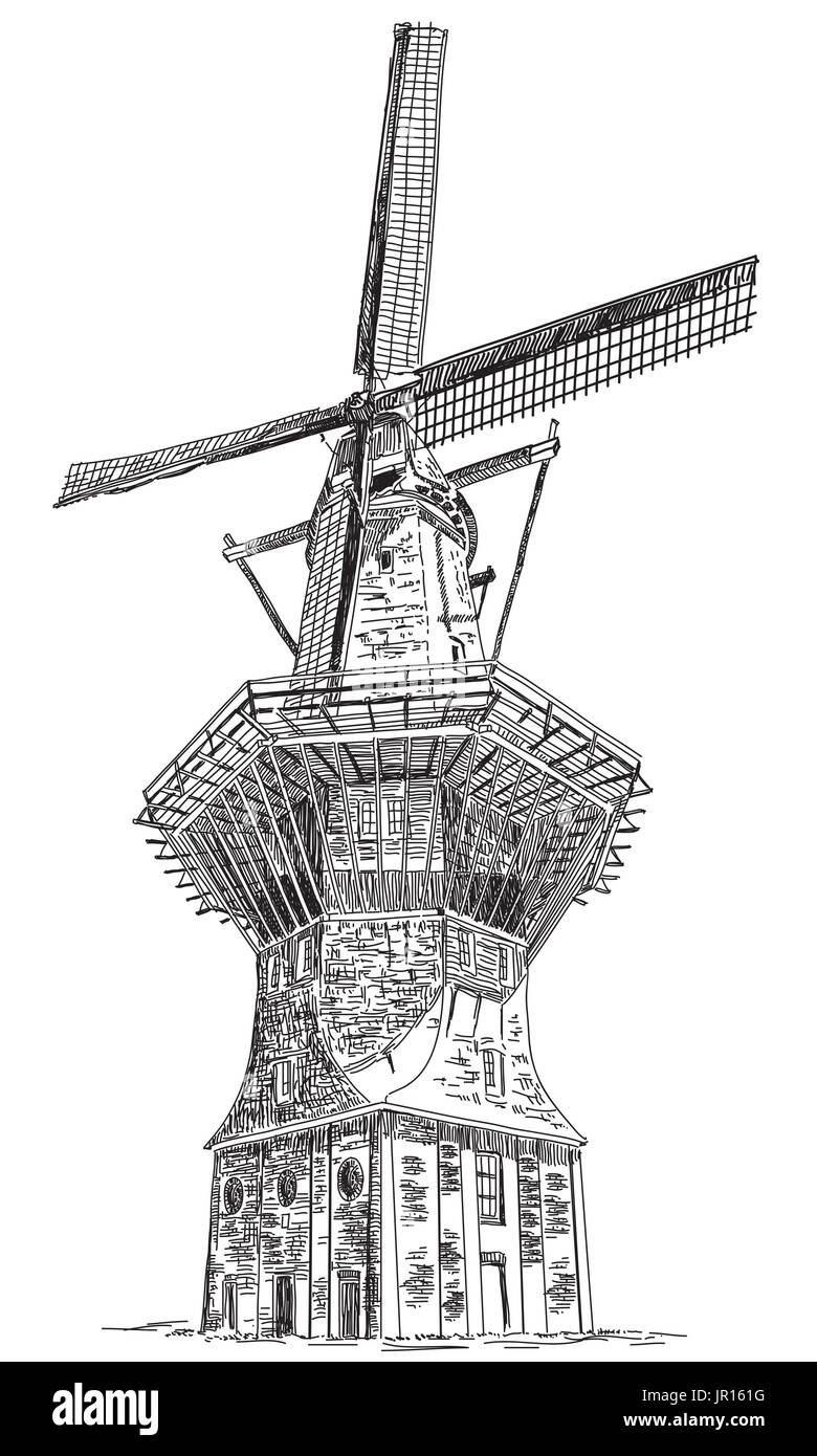 Windmill drawing hi-res stock photography and images - Alamy