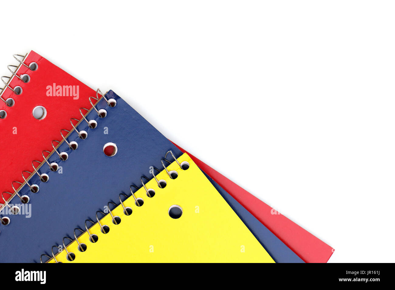 Spiral Notebooks in a stack on a white background Stock Photo - Alamy