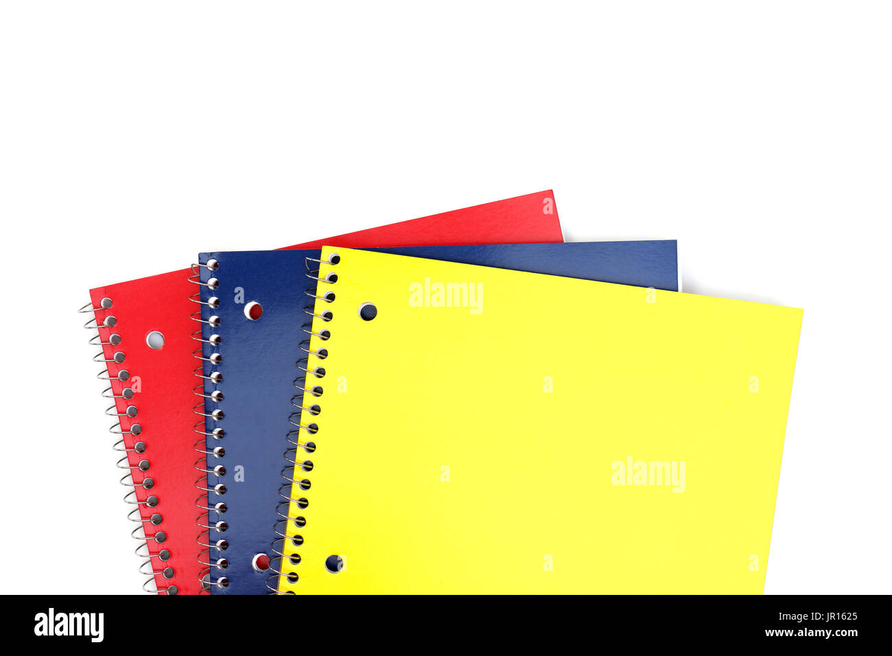 Spiral Notebooks in a stack on a white background Stock Photo - Alamy