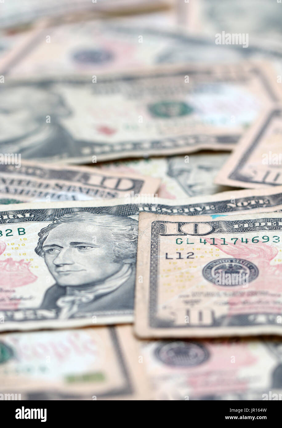 A background of crisp ten dollar bills Stock Photo - Alamy